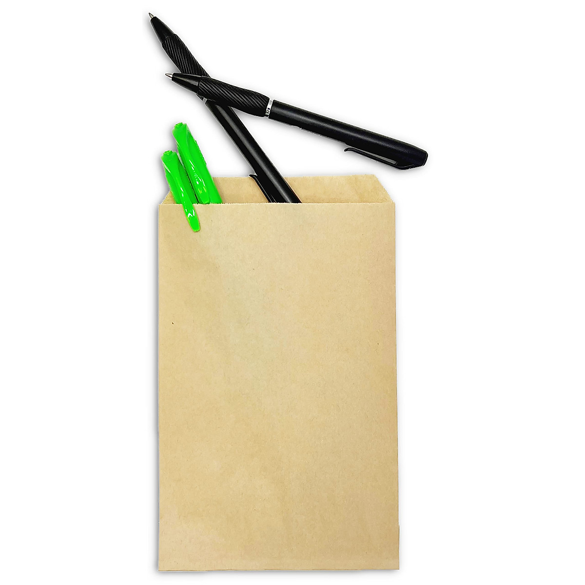 5"x7.5" - 200 Count - Flat Brown Kraft Paper Bags by Flexicore Packaging®, Shopping, Mechandise, Party, Gift Bags