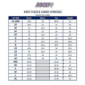 Rocky Kids Onesie Jumpsuit Cozy Summer Pajamas, Unisex, Fleece Lined, for Boys & Girls, Long Sleeve Thermals (Stay-Soft) for Boys & Girls (Stay-Soft) Long Sleeve (Black - XX-Small)