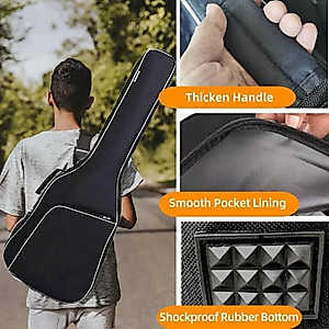 GIGKOUKI 39 inch Electric Guitar Bag Gig Bag 8mm Padding Backpack Padded Soft Guitar Case Black with Back Hanger Loop and Neck Strap