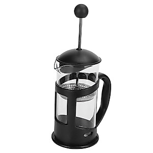 KUIKUI French Press Coffee Maker, Espresso Tea and Coffee Maker, High Temperature Resistant Borosilicate Glass Coffee Press Teapot for Camping Travel Gifts, Black (1000ml)