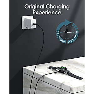 2-Pack Watch Charger Compatible with Apple Watch Charger, USB-C Portable Fast Magnetic Wireless Charging Cable Compatible for iWatch Series Ultra 8 7 6 5 4 3 2 1 SE SE2,Black