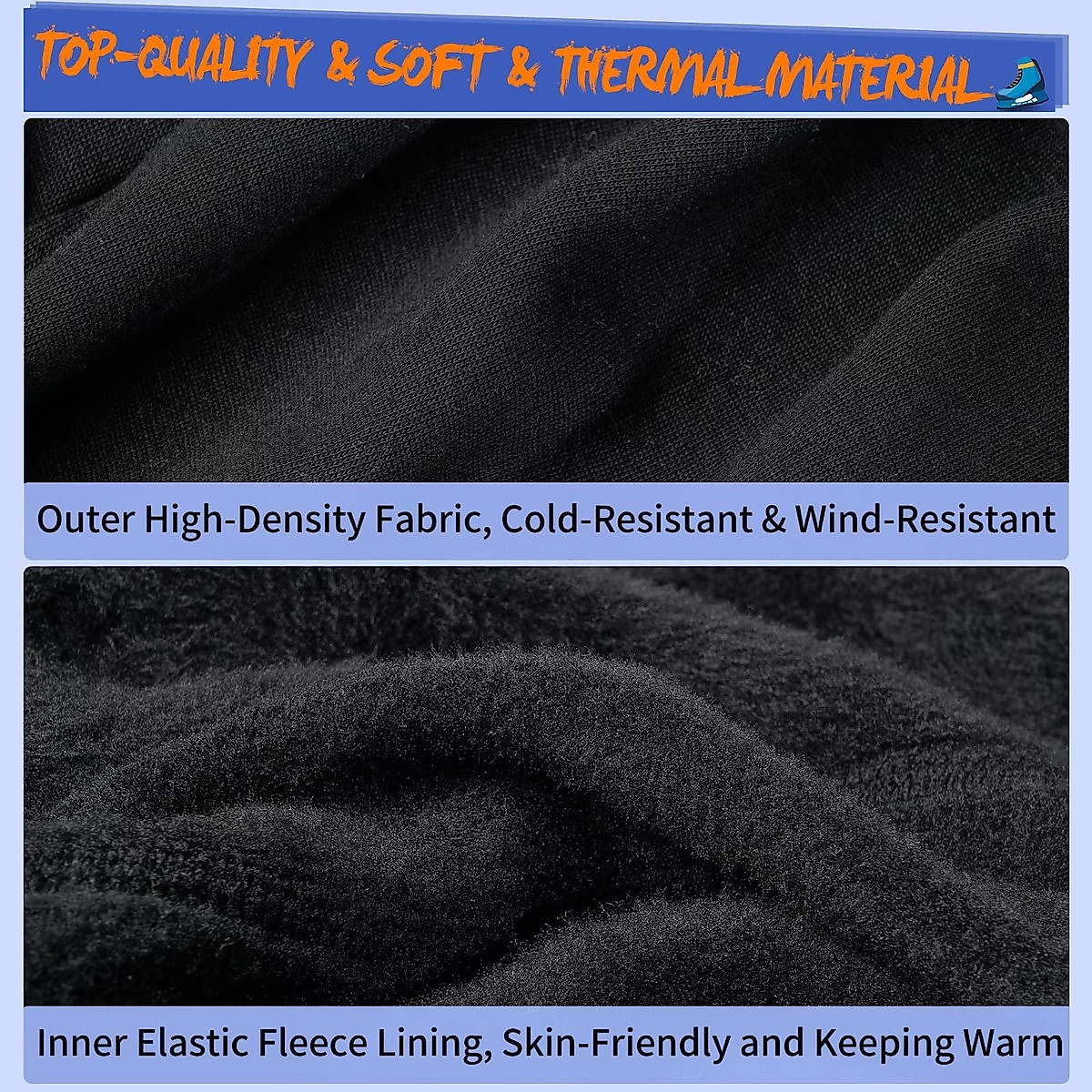 Kids Balaclava Ski Mask 2 Pack, Winter Hat Face Cover Neck Warmer for 3-8 Toddler Children Boys Girls, Windproof Full Face Masks Under Helmet for Cold Weather Skiing, Football, Cycling(Black&Blue)