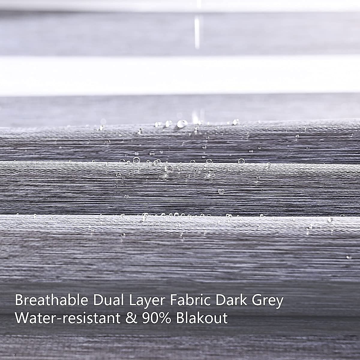 Persilux Zebra Blinds Dual Layer Roller Sheer Shades (58" W X 64" H, Dark Grey) Light Filtering Privacy Light Control for Day and Night Blackout Window Shades for Home and Office Easy to Install