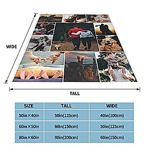 Custom Blankets With Photos Collage Personalized Throw Blankets With Picture And Text Soft Flannel Blankets Bed Throws Gift For Baby Kid Family Friend Anniversary Present 60x80 Inch, 12 Photos Collage