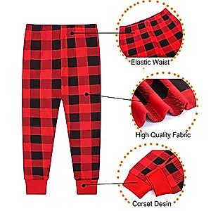 Kissage Matching Family Christmas Pjs Set Cotton Christmas Pajamas Holiday Sleepwear For Women Men Xmas Tree (4361-12)