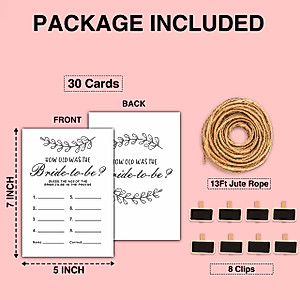 Bridal Shower Games, How Old was The Bride to Be Bridal Shower Games for Bridal Shower Bachelorette Party, Wedding Engagement Party, Set of 30 Game Cards (B03)