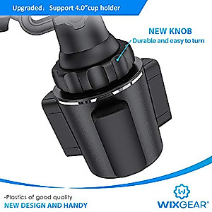 WixGear Magnetic Cup Holder Phone Mount, Extendable Arm Universal Car Cup Holder Adjustable Base Automobile Cup Holder Smart Phone Cradle Car Mount