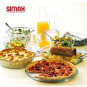 Simax Glass Pizza Pan for Oven, Borosilicate Glass Pizza Tray for Oven, 12.5 Inch Pizza Pans, Pizza Plates, Pizza Tray Oven Pan, Round Pizza Pans Baking Sheet, Non Stick Pizza Pan 12.5 Inch