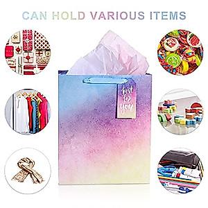 Large Gift Bags with Handles - 4 Packs 10" X 5" X 12" Paper Glitter Colorful Paper Bags with Tissue Paper for Birthdays, Weddings, Anniversaries, Mother's Day, Parties, Baby Shower Goodie Bags¡­