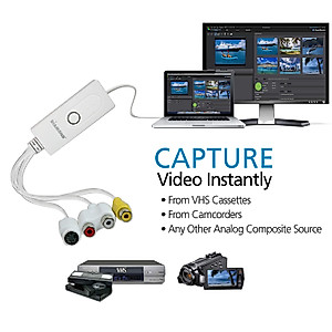 Diamond Multimedia VC500MAC USB 2.0 One Touch Vhs to DVD Video Capture Device with Easy to Use Software, Convert, Edit and Save to Digital Files for MacOS