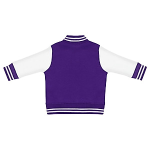 Creative Knitwear Varsity Bomber Jacket - Purple Letterman Jacket Size 0-3M
