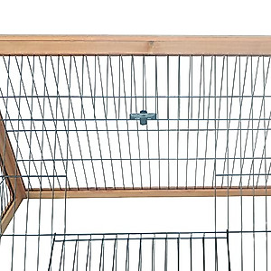 PawHut Outdoor Triangular Wooden Bunny Rabbit Hutch/Guinea Pig House with Run