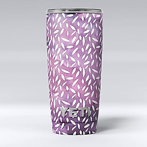 Design Skinz White Flower Pedals Over Purple Grunge Surface - Skin Decal Vinyl Wrap Kit Compatible with The Yeti Rambler Cooler Tumbler Cups