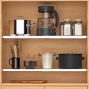 WEJIPP Closet Shelf Divider Expendable Cabinet Tension Shelving Rack Heavy Duty Metal DIY Shelves Separator for Wardrobe Cupboard Cabinet Pantry Kitchen Bathroom,White,3packs