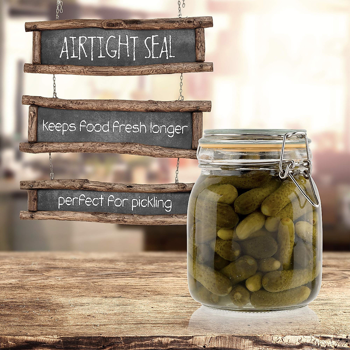 Galashield 32 oz Glass Jars with Lids Food Storage Jars with Airtight Lids Leak Proof Glass Canisters Kitchen Jars