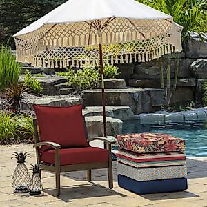 Arden Outdoor Deep Seat Set, 24 x 24, Rain-Proof, Fade Resistant, Deep Seat Bottom and Back Cushion 24 x 24, Ruby Red Leala