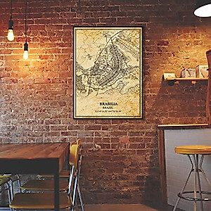 TANOKCRS Brasilia Brazil Wall Art Vintage Print Poster Map Artwork Travel Souvenir Gift Home Decor 16x20 Inches Unframed