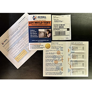 Microbial Express Labs DIY Mold Test Kit (4 Tests). Shipping/Lab Fees Included. AIHA Accredited and Texas Licensed.