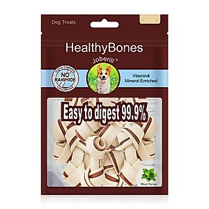 UrbanX HealthyBones Beef Rawhide Free Healthy Mini Chews for Rottweiler and Other Large Working Dogs Great Foods for Training Rewards, 7 Count