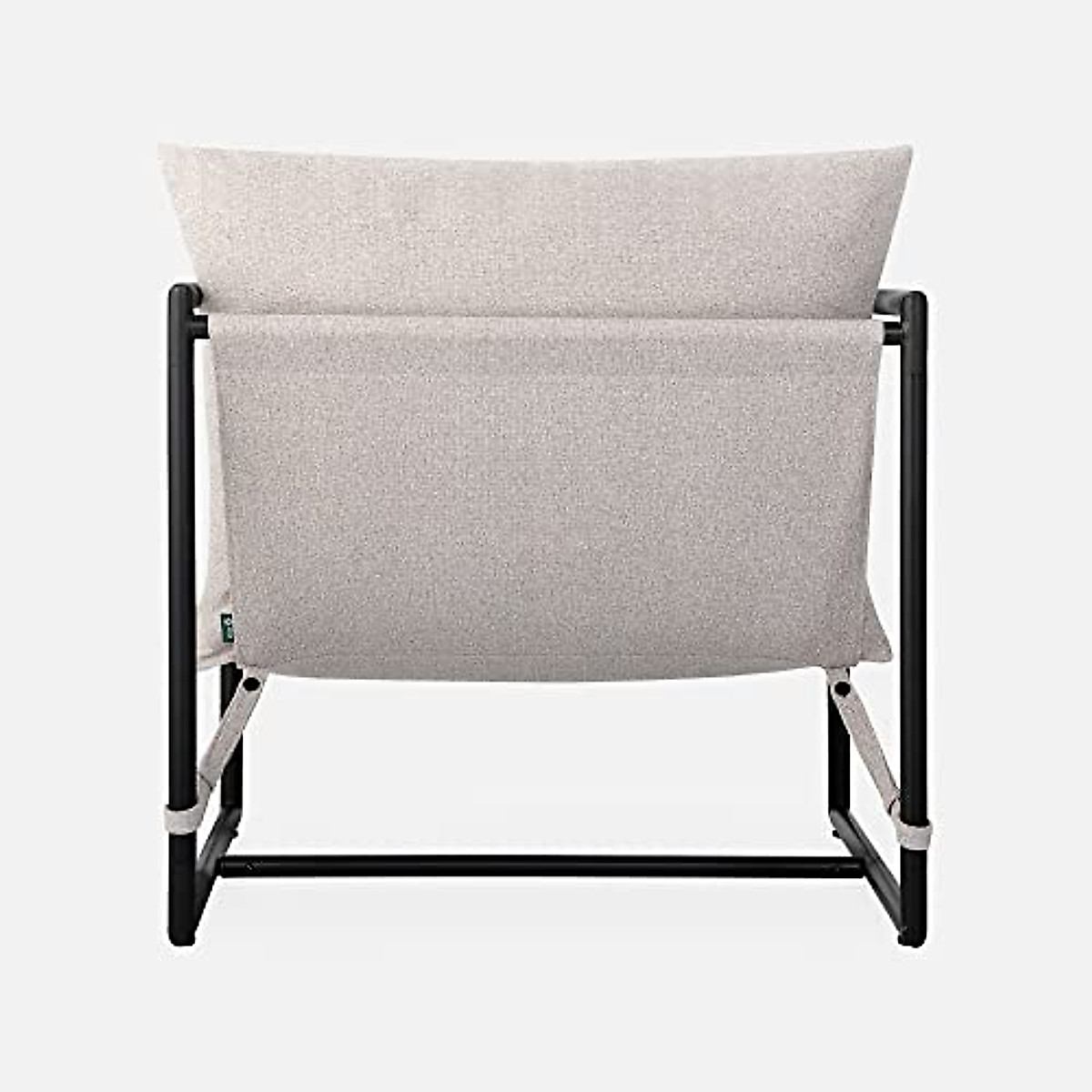 ZINUS Aidan Sling Accent Chair / Metal Framed Armchair with Shredded Foam Cushioning, Oatmeal