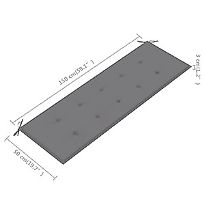 imasay Garden Bench Cushion Gray 59"x19.7"x1.2"