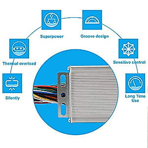 Opaltool Brushless Controller, 36V/48V Aluminium Alloy E-Bike Brushless Motor Controller for Electric Bicycle Scooter (350W)