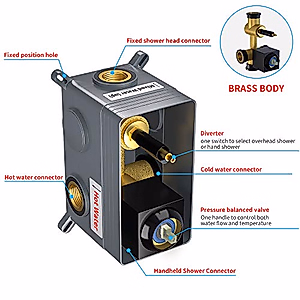 RUIFUDA Matte Black Shower System, 10" Shower Faucet Set Bathroom Luxury Rain Mixer Shower Combo Set Wall Mounted Rainfall Shower Head System (Rough-in Valve Body and Trim Included)