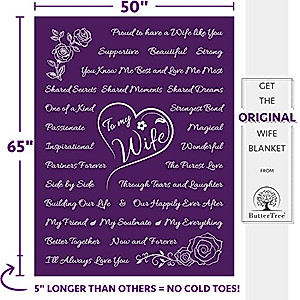 ButterTree Mom and Wife Blankets, Throw Blankets 65" x 50" (2-Pack, Purple)