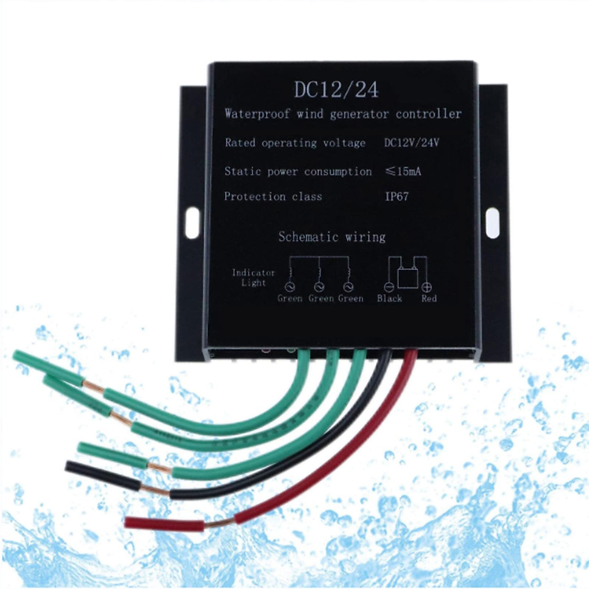 12000W Wind Turbine Charge Controller 12V 24V 48V, MPPT Charger Controller IP67 Waterproof DC MPPT Charge Controller for DC Wind Turbines(Black) ,48v