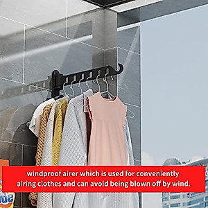 JOOM Laundry Drying Rack Wall Mounted Clothes Drying Rack Clothes Hanger Black