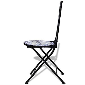 Folding Metal Bistro Chair, Outdoor Patio Furniture Weather Resistant Garden Chairs, Sets of 2