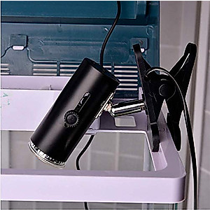 Clamp Light Fixture, E26/E27 Ceramic Clamp Lamp Light with Dimmable Switch, 110V Multifunction Adjustable Habitat Lighting & Heat Lamps Holder Stand for Pet Heat Bulbs Lamps Use, Black