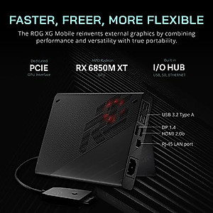 ASUS ROG Flow X13 13.4/ WUXGA Touchscreen Laptop, AMD R9 6900HS, 16GB LPDDR5, 1TB SSD, NVIDIA RTX 3050&XG Mobile Dock GC32L AMD RX 6850M XT, Backlit Keyboard, Win 11 Pro, Black, 32GB Hotface USB Card