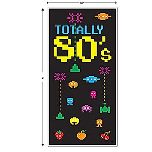 Totally 80's Door Cover Party Accessory (1 count) (1/Pkg)