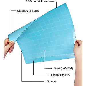 Gwybkq Cutting Mat for Cricut Maker 3/Maker/Explore 3/Air 2/Air/One 4 Pack 12x12 Standard/Light Cut Replacement Accessories Green/Blue Card Adhesive Sticky Mats