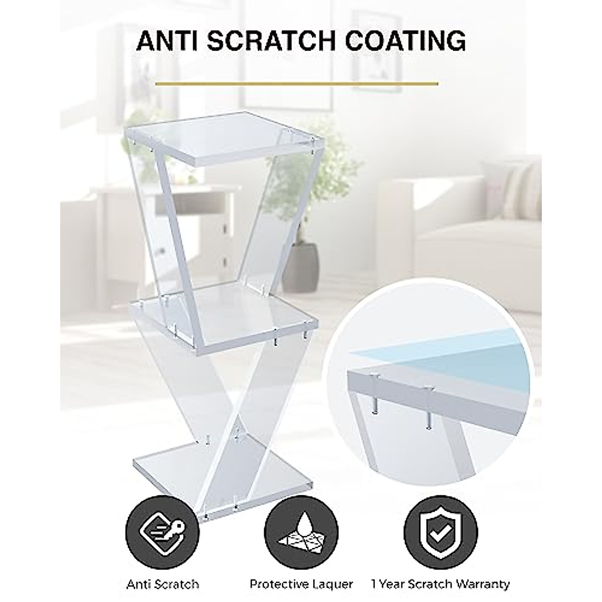 Acrylic Side Table, Acrylic Furniture, Acrylic Coffee Tables for Living Room, Acrylic End Table, Arteriors, Ghost Table, Arylic Desk, Clear Furniture, Wavy Side Table, Acrylic Bed Table