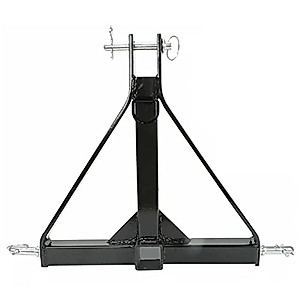MAGQOO 3 Point 2 Inches Receiver Trailer Hitch Category 1 Tractor Tow Drawbar Adapter Compatible with BX Kubota John Deere LM25H WLM Tractor NorTrac Kioti Yanmar (Black)