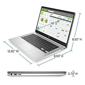HP Chromebook 14-inch FHD Laptop, Intel Celeron N4000, 4 GB RAM, 32 GB eMMC, Chrome (14a-na0050nr, Mineral Silver)