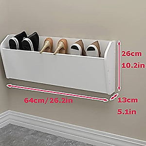 Shoes Rack Shoe Rack Wall Mounted Shoes Rack Shoe Organizer Closet Shoe Stand Closet Door Home Shoe Holder Storage 26.2in Durable (Color : Dark Brown)