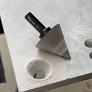 Vearter Diamond Chamfering Bit, 1-3/8" (35mm) Hexagonal Shank, for Dressing Existing Holes, Cleaning and Enlarging Marble, Ceramic Tiles, Granite Countertop Sinks.