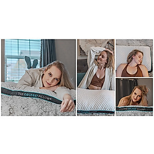 Coldest Pillow - Adjustable Fill, Washable Cover, and Best for Breathable Cool While Sleeping -Premium (Small) (Grey)