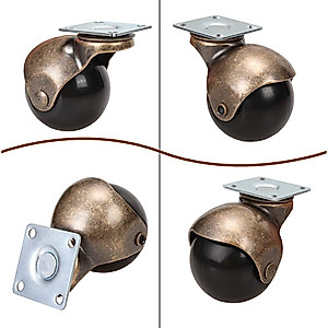 AAGUT 2 Inch Ball Casters Heavy Duty Vintage 360 Degree Swivel Plate Caster Replacement for Furniture Cabinets, Office Chairs,Table Legs Set of 4