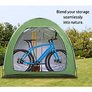 HuaKastro Outdoor Bike Cover Bicycle Tent for 2 Bikes, Waterproof Oxford Storage Tent, Foldable Bike Shelter for Camping
