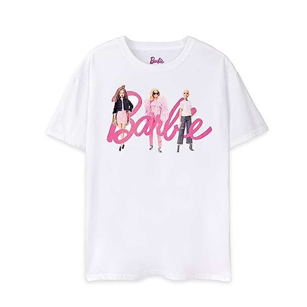 Barbie Women's Pink Logo T-Shirt | Iconic Brand | Fashionable Character Design | Comfortable Fit Movie Merchandise Gift - Small