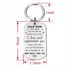 Mom Birthday Gifts, Remember I Love You Mom Keychain, Meaningful Mother Bday Present from Son Daughter