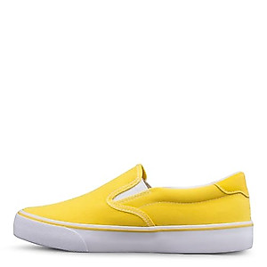 Lugz Women's Clipper Classic Slip-on Fashion Sneaker, Yellow/White, 7, M