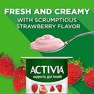 ACTIVIA Probiotic Low fat Yogurt, Strawberry, Non-GMO Project Verified, Multi Pack, 4 Oz, 4 Count