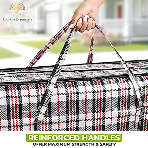 Laundry Bags with Handles 8Pcs Extra Large Zipper, Heavy Duty XXL Storage Bags, Travel Laundry Tote Bag, Clothes Storage Bag with Straps
