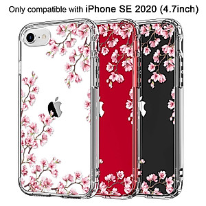 ICEDIO iPhone SE 2022 Case,iPhone SE 2020 Case,iPhone 8 Case,iPhone 7 Case with Screen Protector,Clear TPU Cover with Fashion Designs for Girls Women,Protective Phone Case Nice Florals