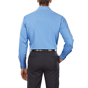 Van Heusen Men's Dress Shirt Fitted Poplin Solid, Pacifico, 17" Neck 34"-35" Sleeve